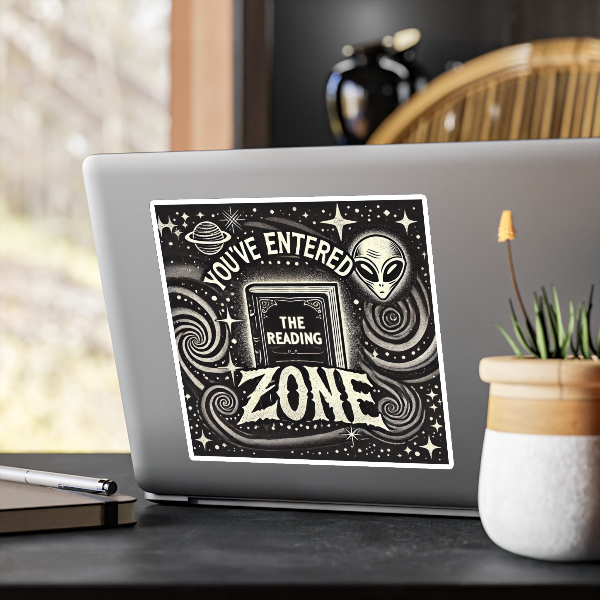 The Reading Zone Vinyl Decal Twilight Zone Inspired, Sci-fi Alien ...