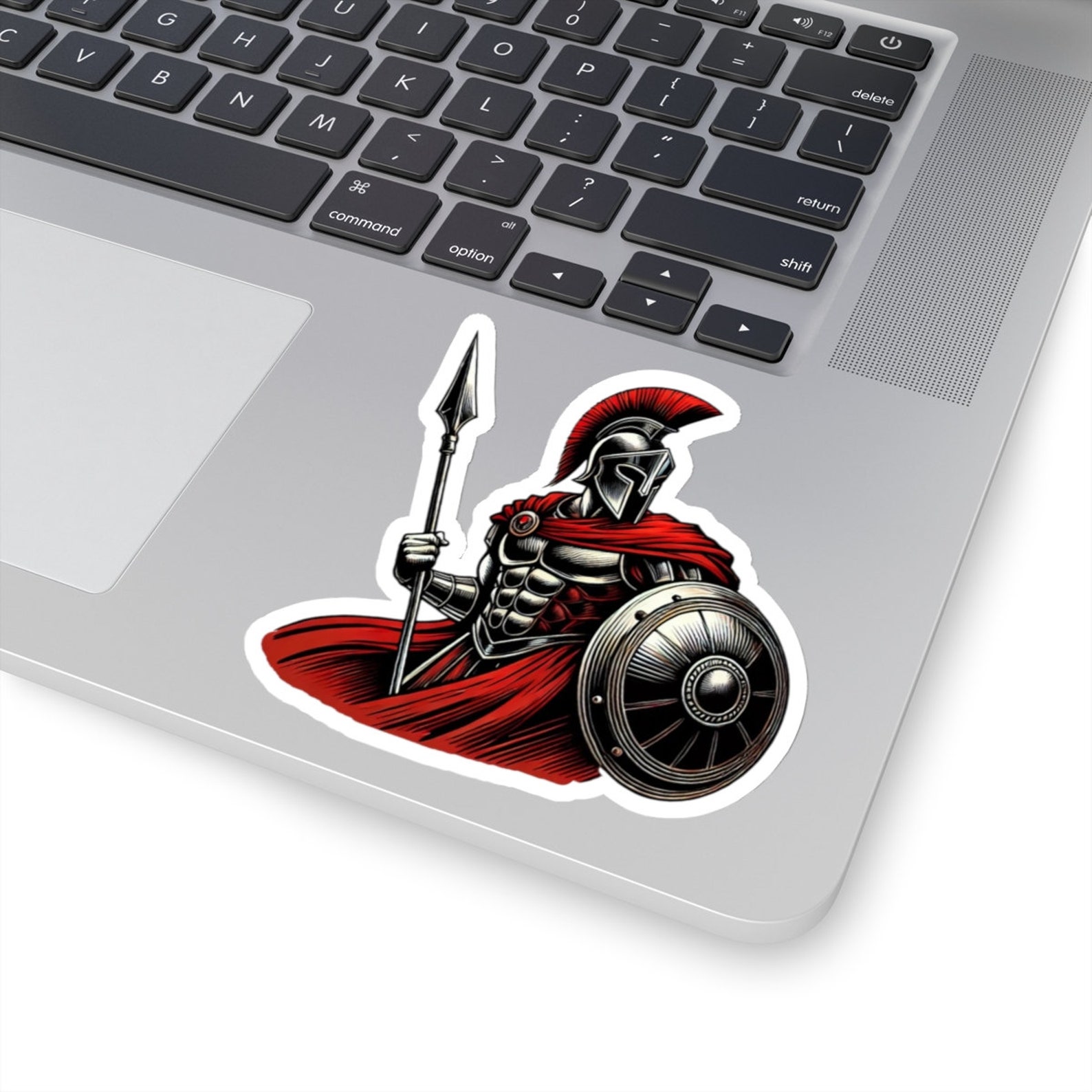 Spartan Warrior Sticker Red Cape and Shield Inspirational Art for ...