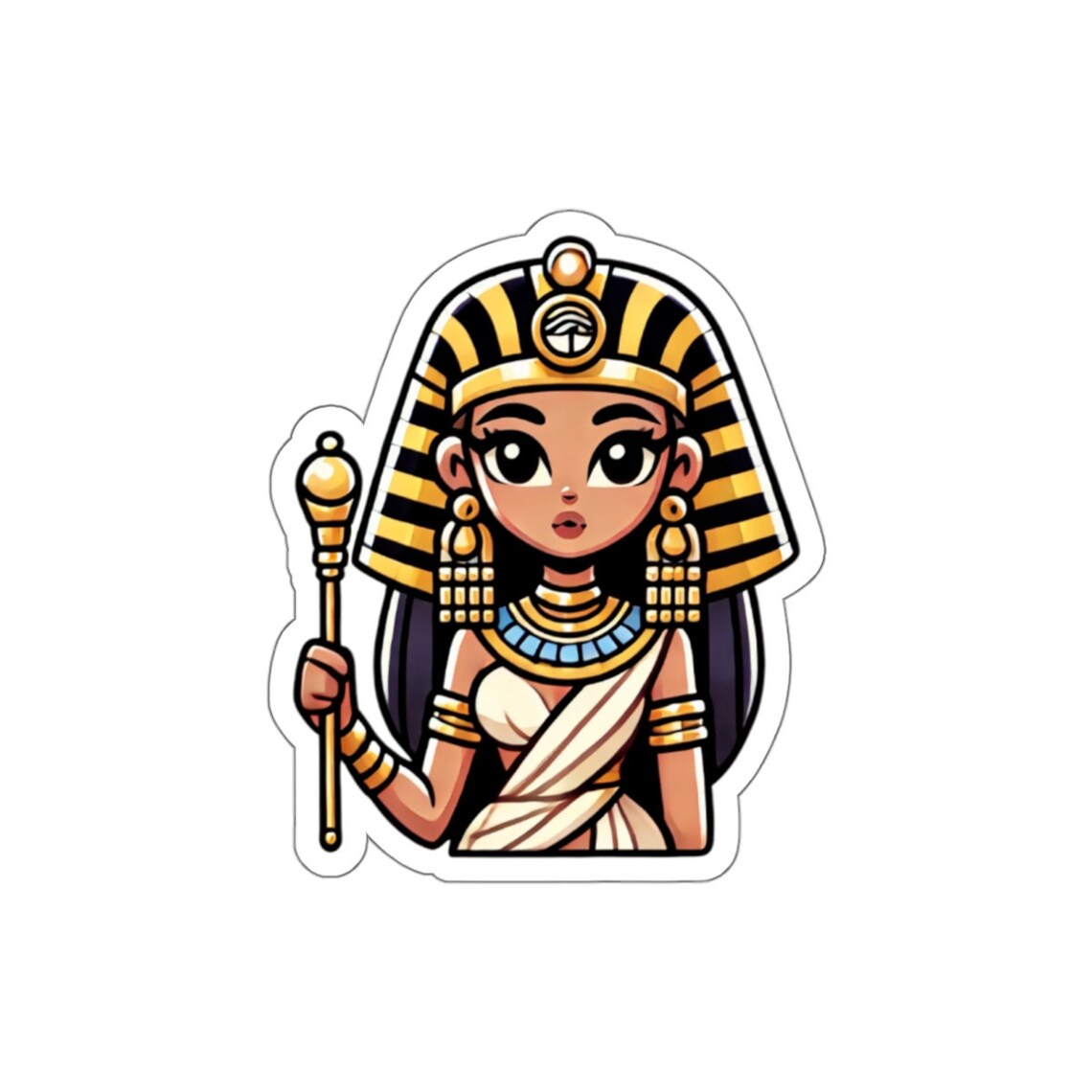 Cleopatra Sticker Cute Egyptian Queen Kiss Cut Sticker, Historical ...