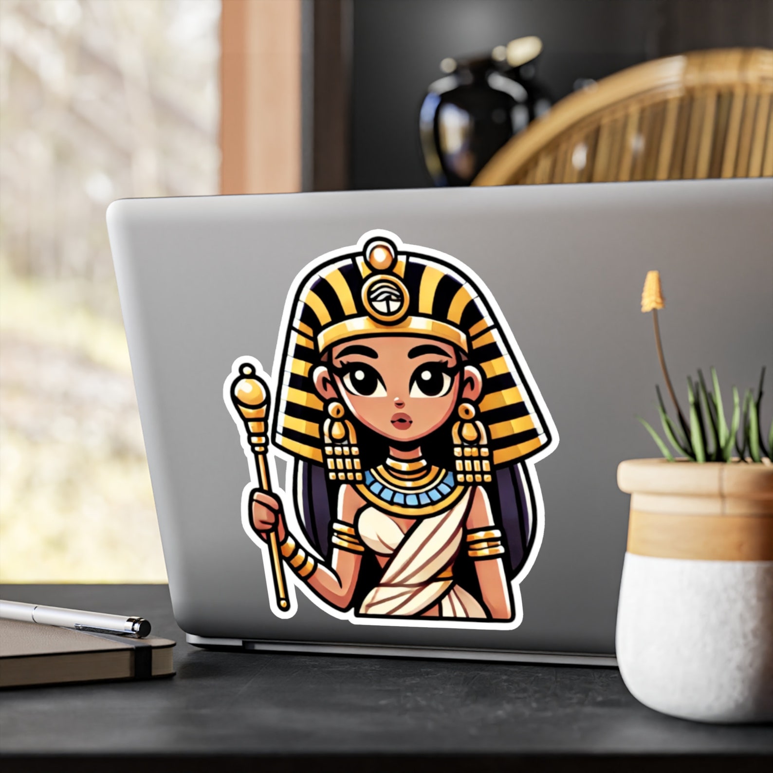 Cleopatra Vinyl Decal - Cute Egyptian Queen Kiss Cut Decal, Historical ...
