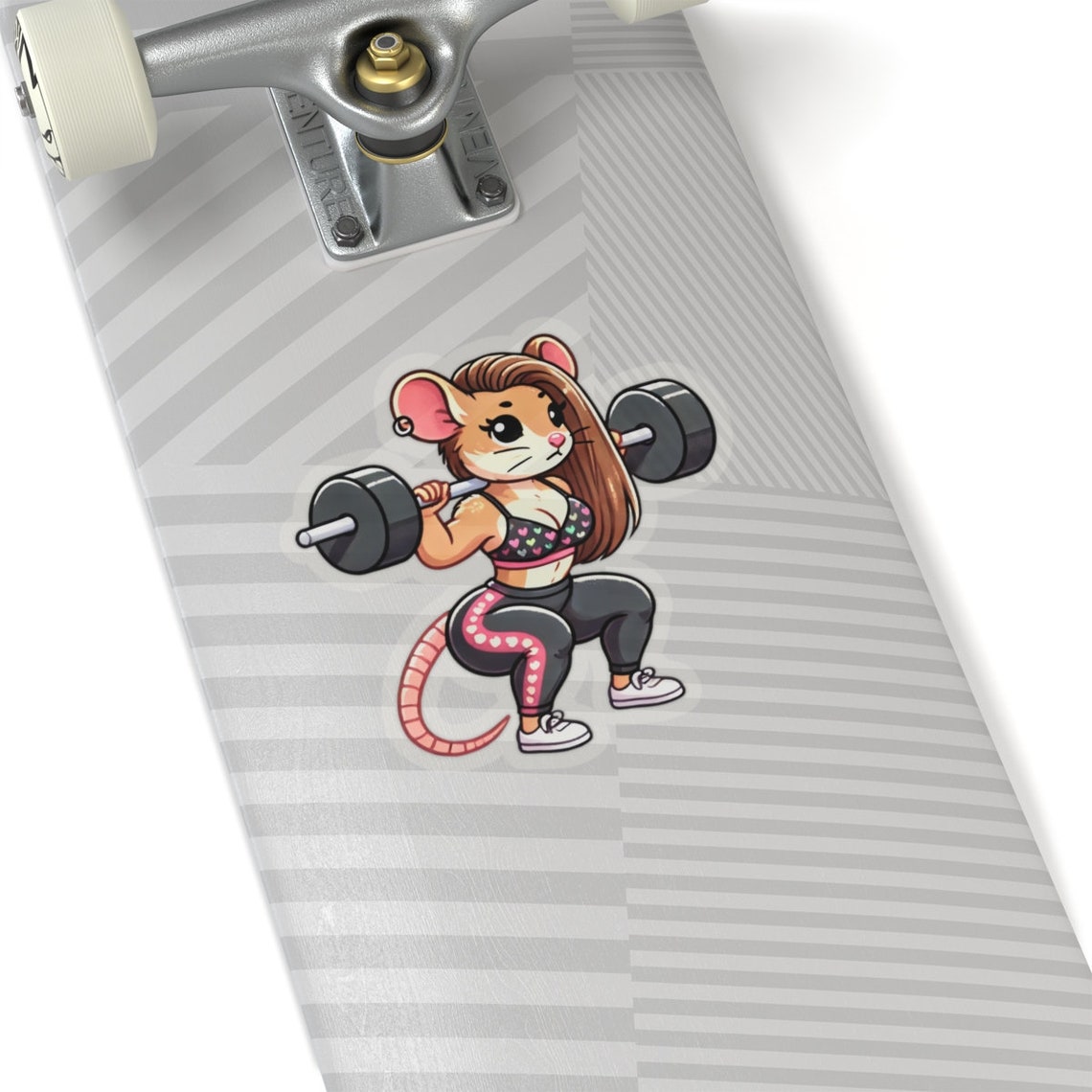 Female Gym Rat Sticker Cute Fitness Mouse Design Perfect for Laptops ...