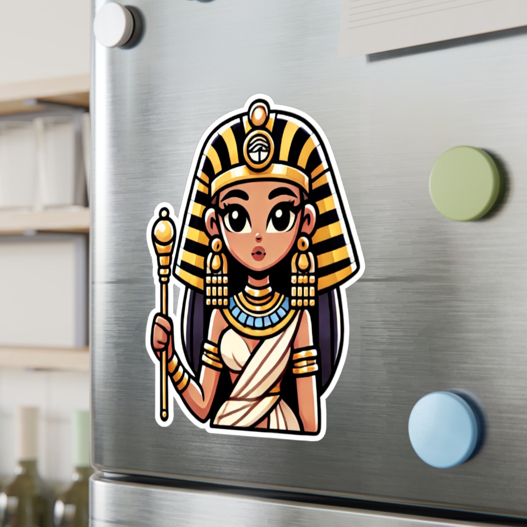 Cleopatra Sticker – Cartoon Egyptian Queen Decal, Historical Art ...