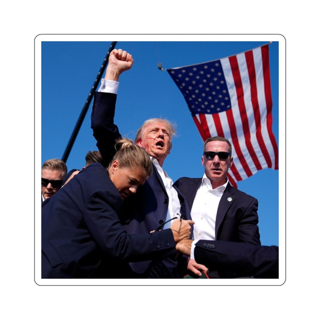 Iconic President Trump Survival Moment Sticker | White Transparent ...