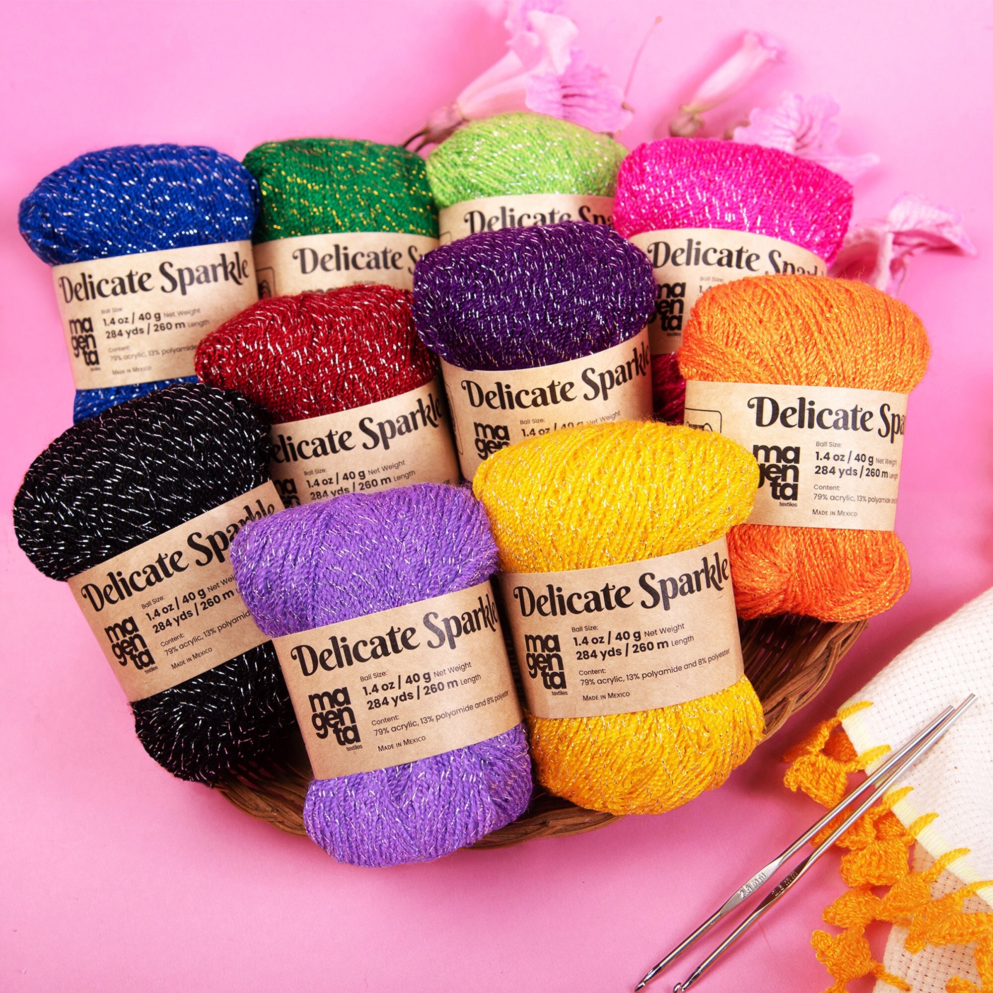 Delicate Sparkle Pack With 10 Skeins of Metallic Yarn 1 Superfine 40g ...