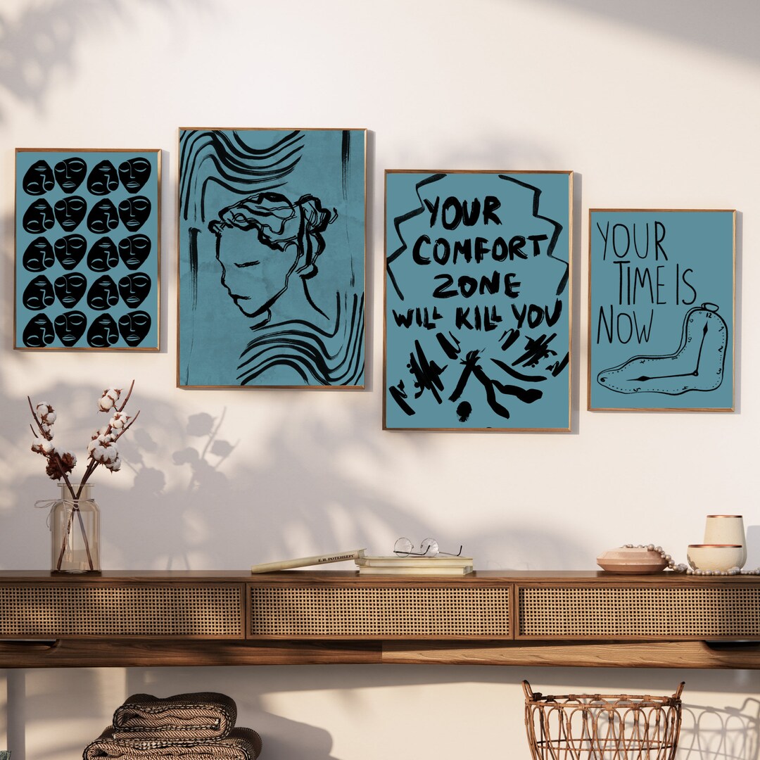 Set of Posters, Gallery Wall Art of 3, Abstract Art, Modern Digital ...