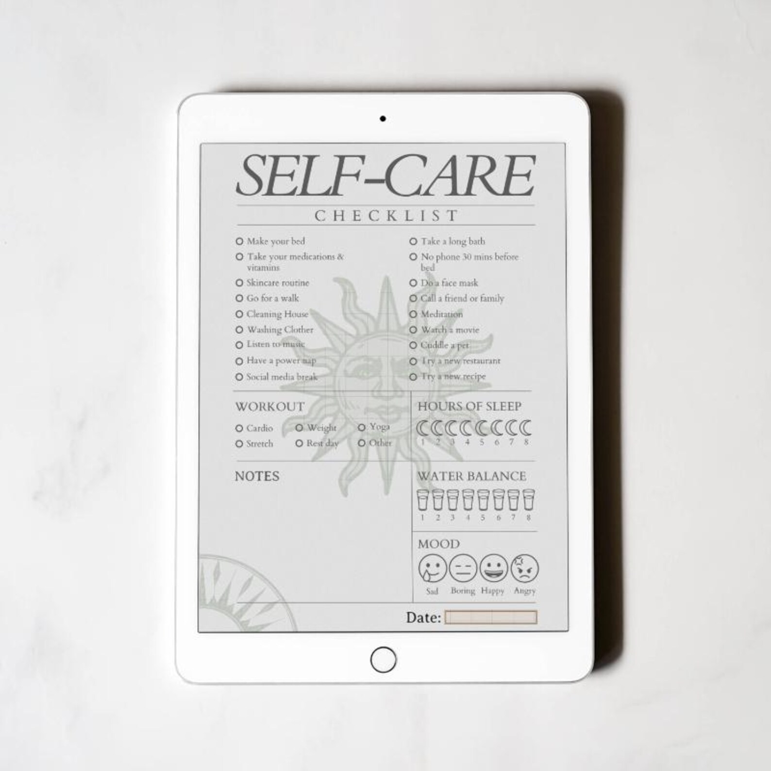 Self-care: Digital Planner | Printable Self-care Planner | Mood Tracker ...