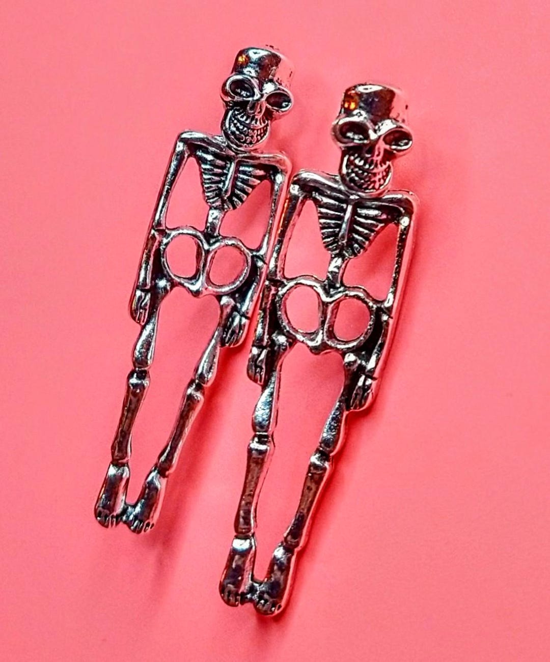 Vintage Style Skeleton Drop Dangle Lobe Earrings Piercing Pair - Etsy