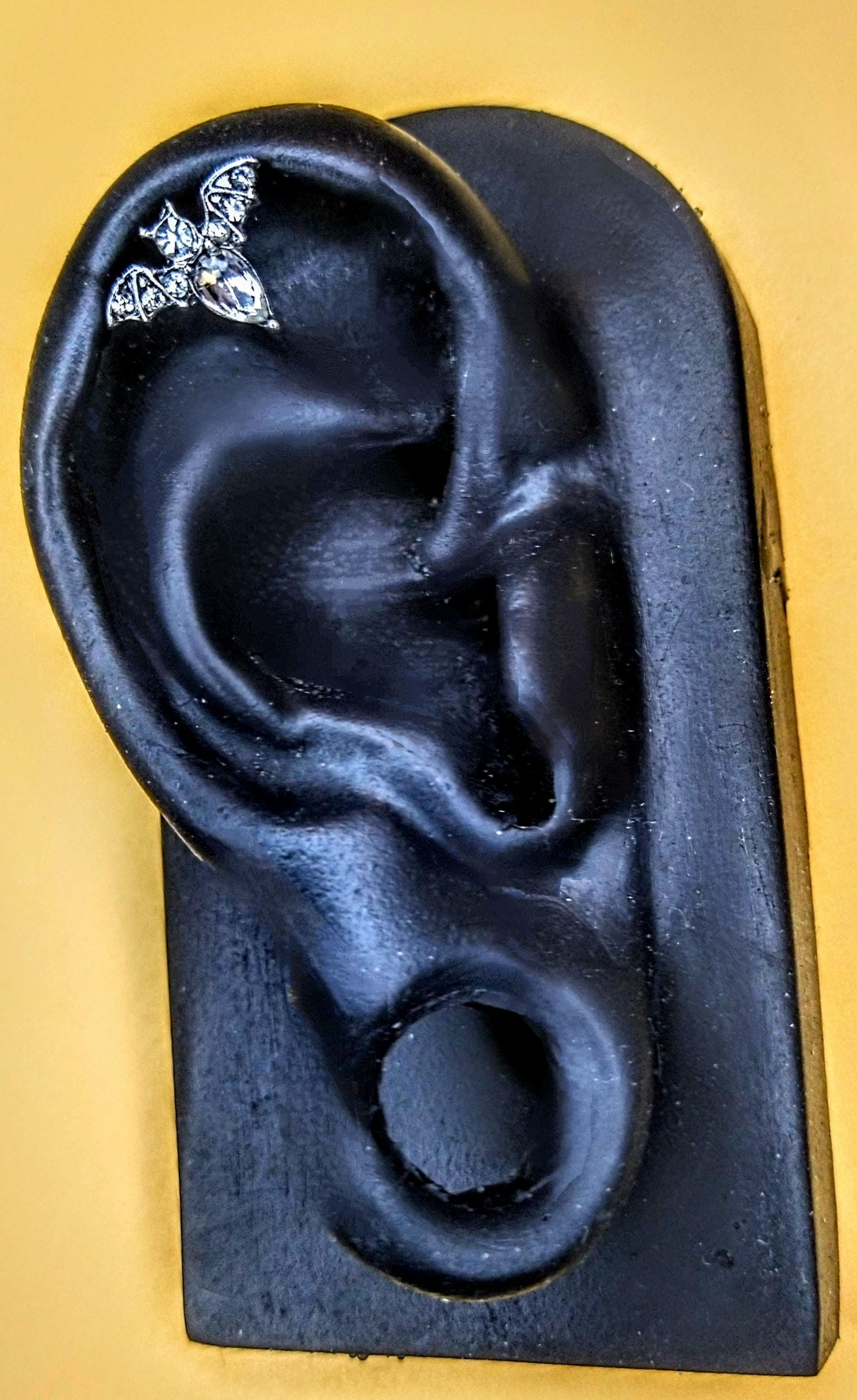 Bejeweled Bat Multi-use Piercing Flat Back Stud cartilage, Tragus, Lobe ...