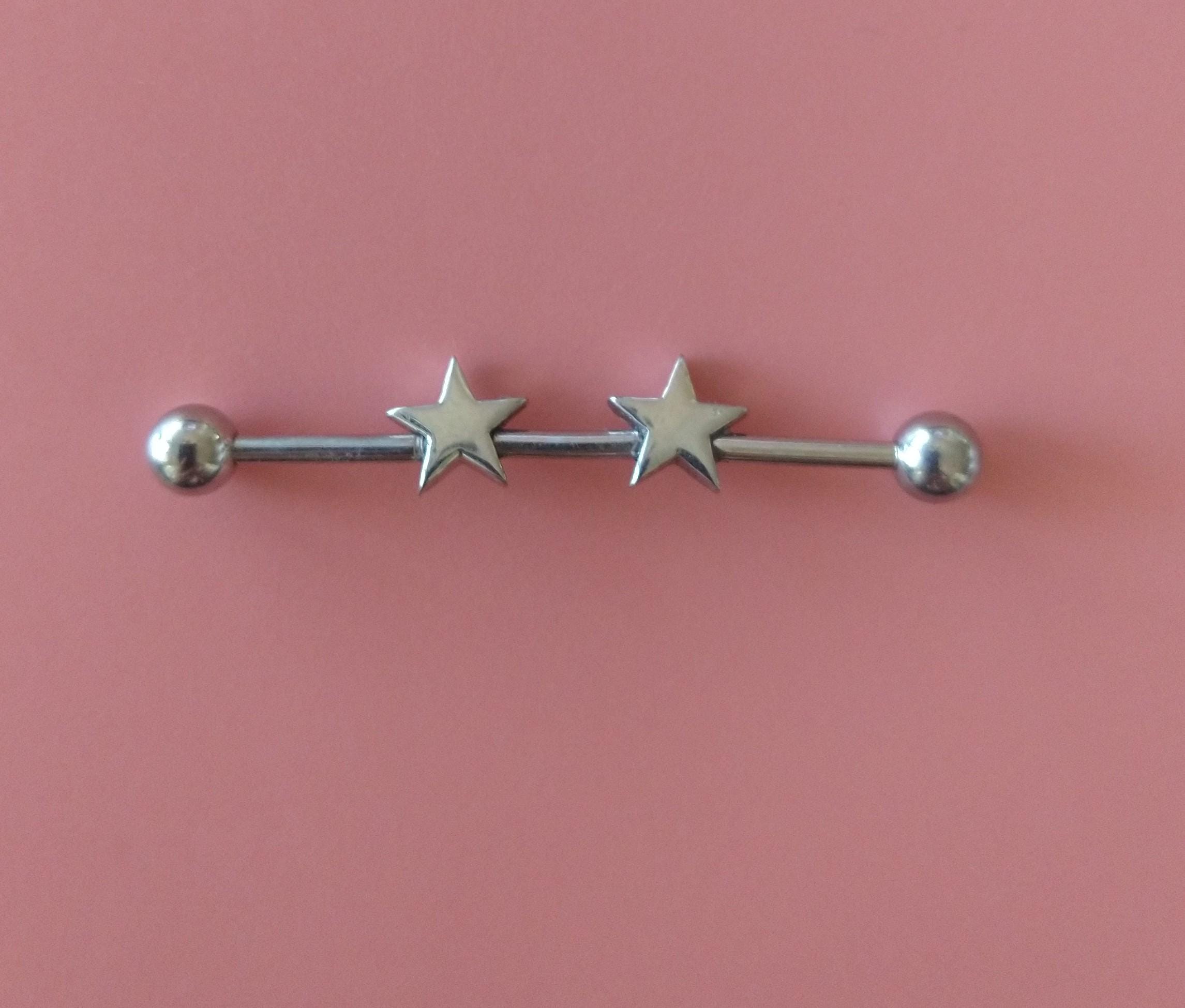 Double Super Star Industrial Barbell - Etsy
