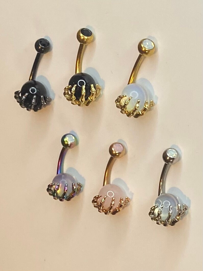 Skeleton Goddess Hand of Death Belly Button Ring 1 Piece - Etsy