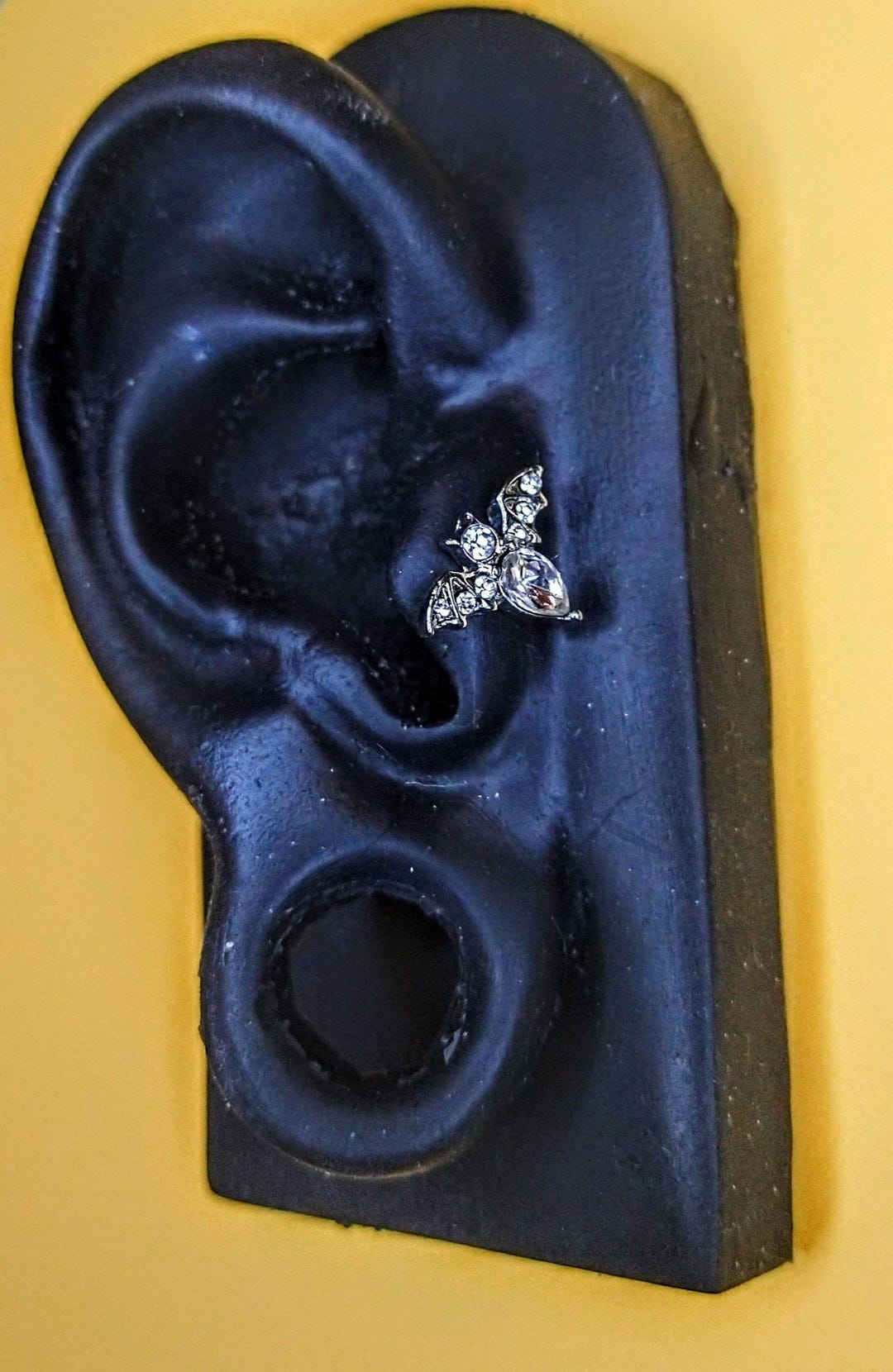 Bejeweled Bat Multi-use Piercing Flat Back Stud cartilage, Tragus, Lobe ...