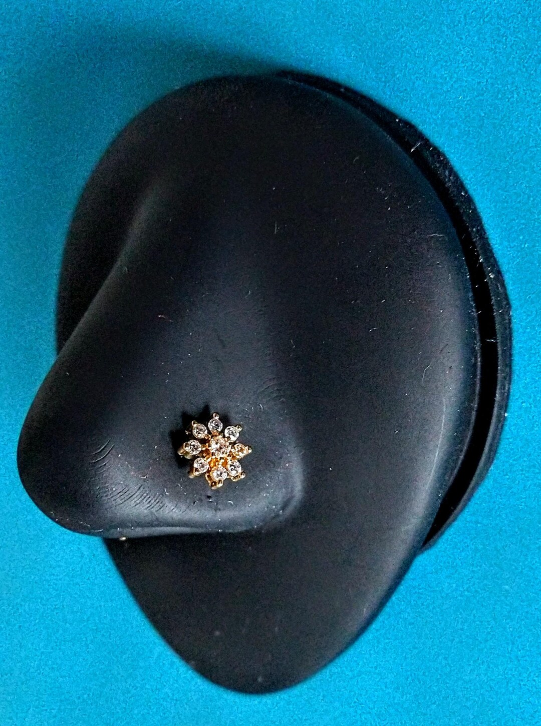 Golden Flower Clear Sparkle Gems Nose Screw Stud - Etsy