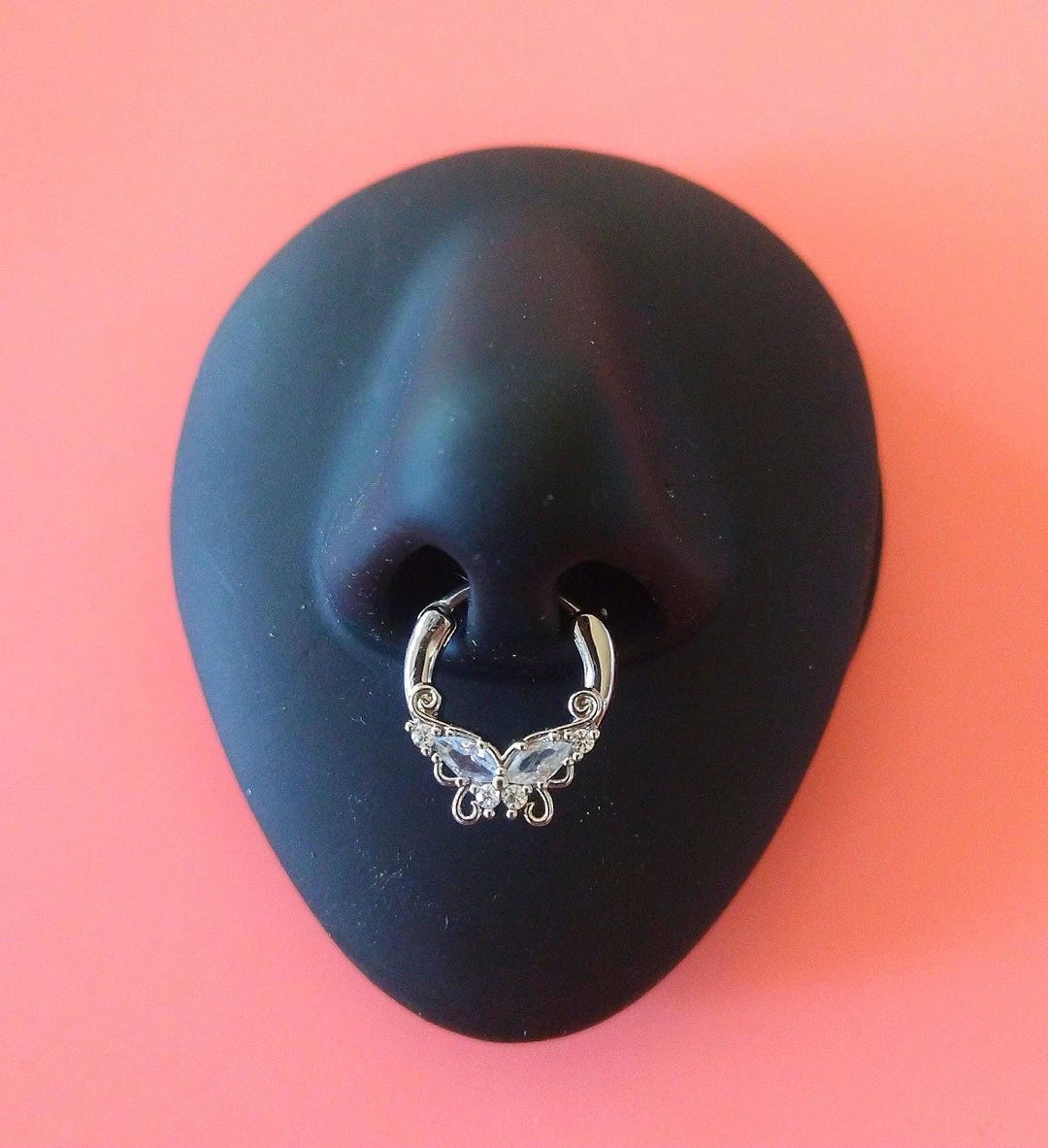 Multi-use Sparkle Butterfly Hoop Clicker Ring septum, Nostril ...