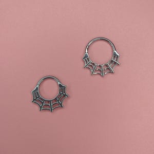 Spider Babe Webbed Hoop Hinged Segment Septum Clicker Ring - Etsy