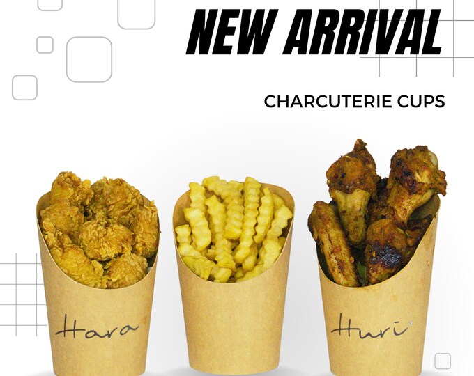 Hara Huri Charcuterie Cups 100 PCS, 14 Oz Disposable French Fry Holder ...