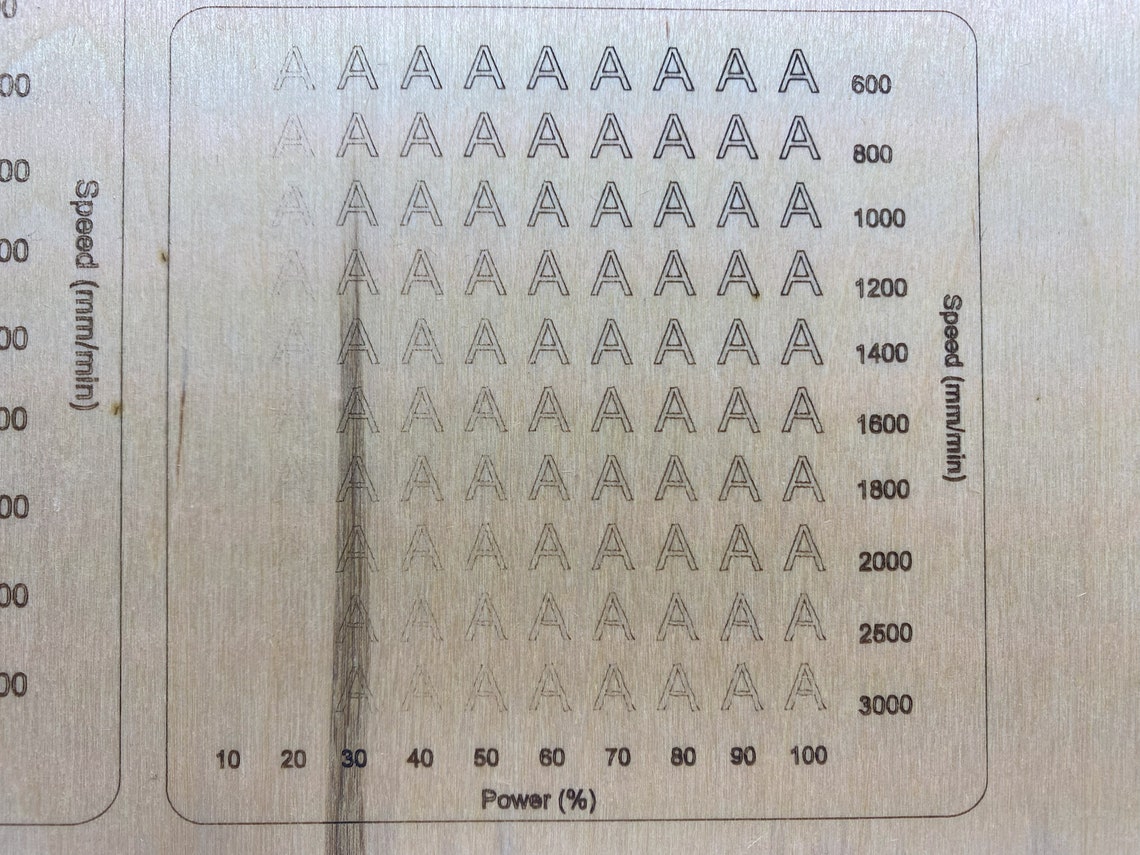 Laser Power Scale Test File for Lightburn - Laser Power and Speed ...