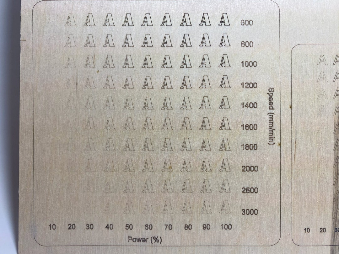 Laser Power Scale Test File for Lightburn Laser Power and Speed ...