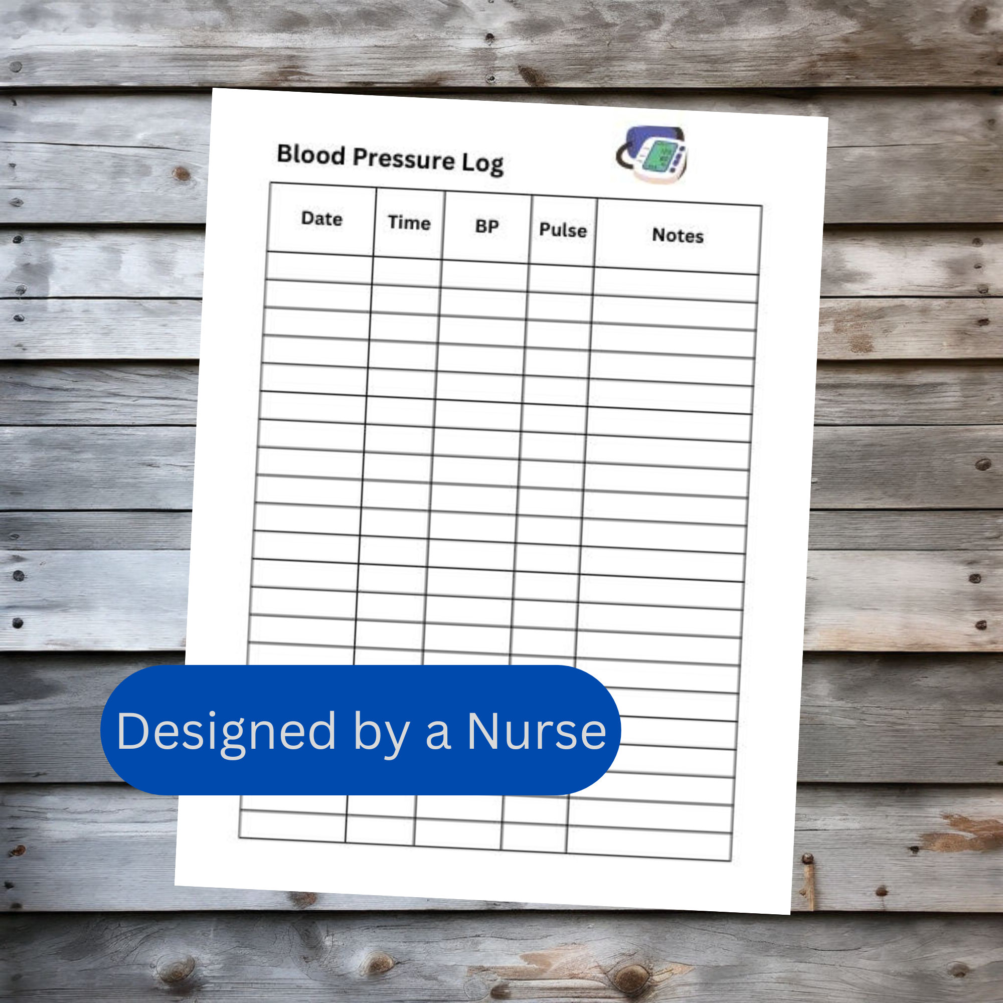 Blood Pressure Log, Medical History, Printable BP Tracker, Daily Blood ...