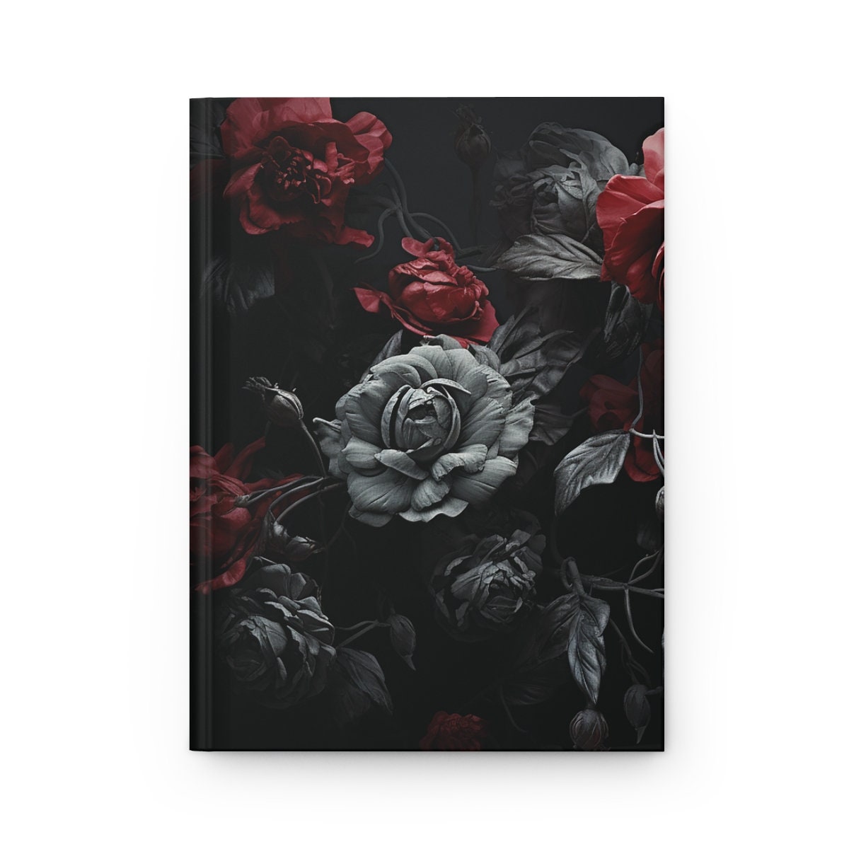Dark Academia Flowers Aesthetic Notebook, Vintage Style Hardcover ...