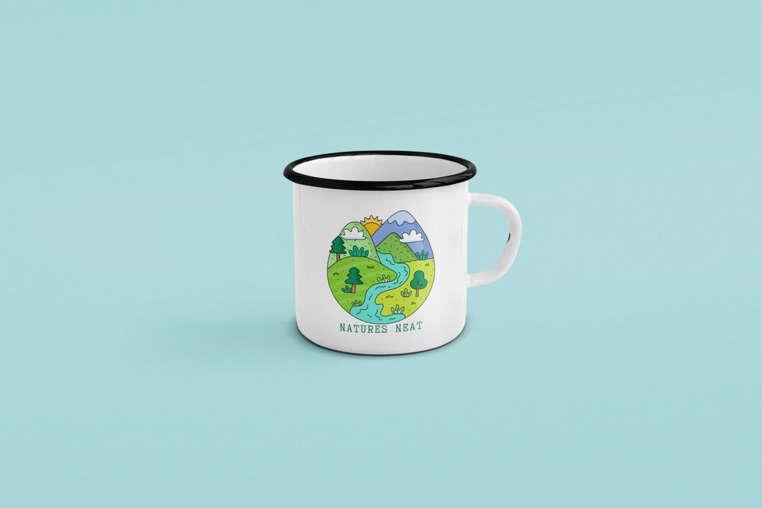 Natures Neat Enamel Camper Cup, Camper Coffee Mug, Camping Gear ...