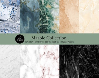 Colorful Marble Digital Paper Pack Pink Purple Blue Red Gold Green Teal ...
