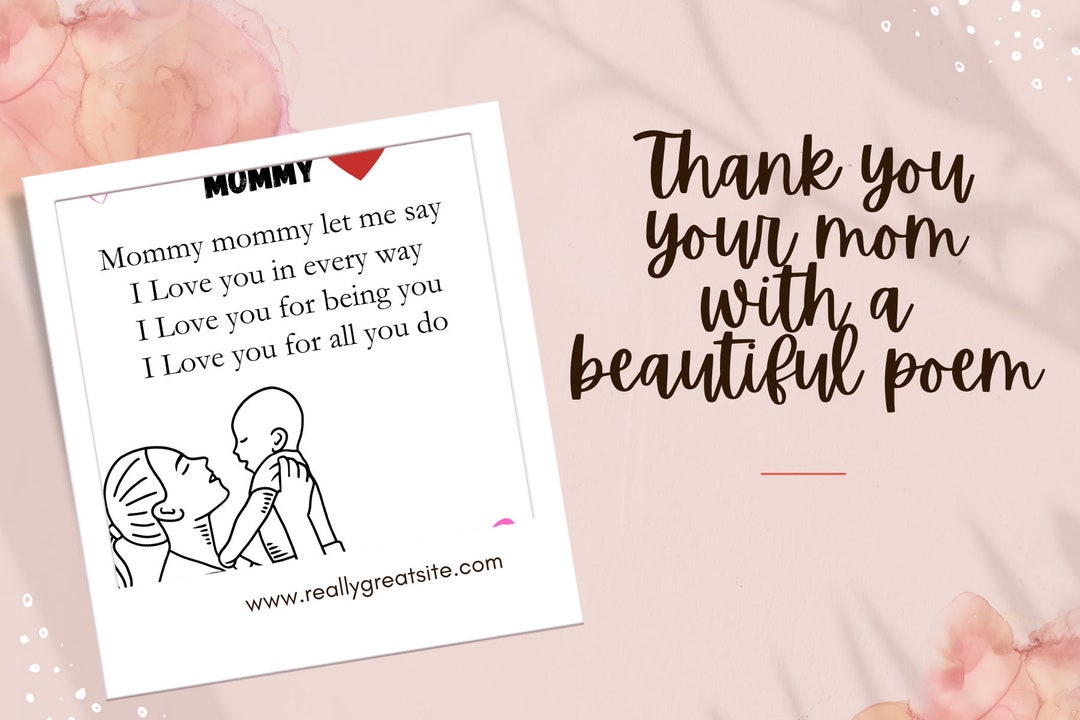 Mothers Day Printable Cards I Love You Mom Poem Beautiful Poem on ...