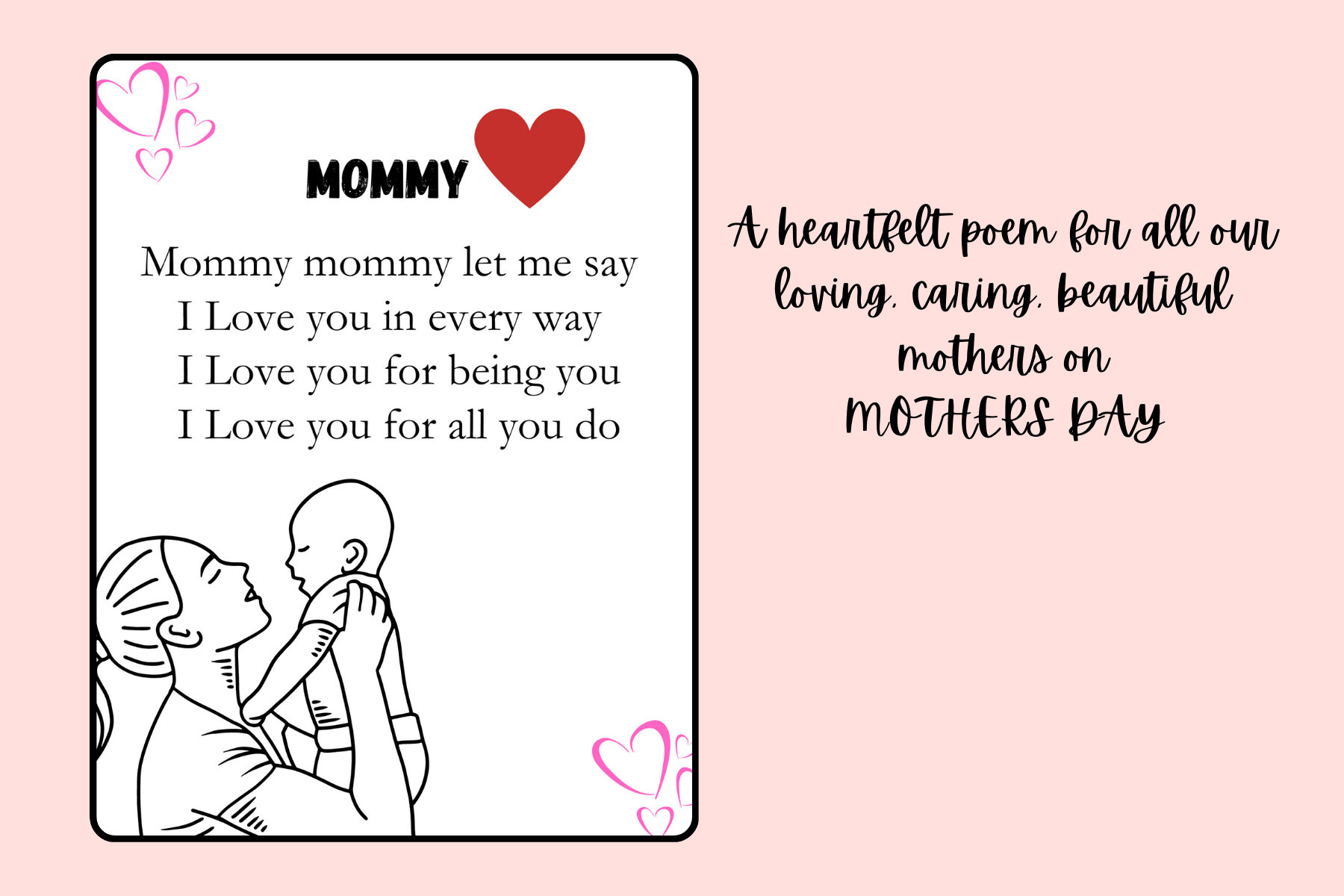Mothers Day Printable Cards I Love You Mom Poem Beautiful Poem on ...