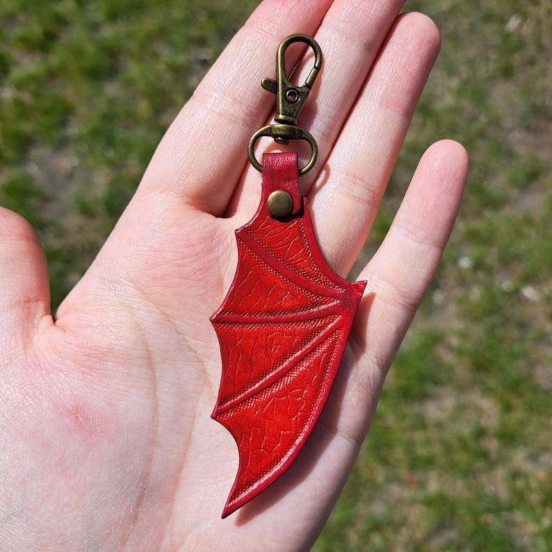 Leather Dragon Wing, Commission Key Chain, Dragon Key Fob, Dragon Wing ...