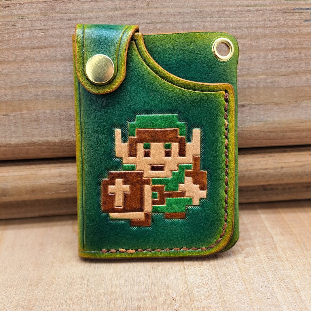 Video Game Edc Leather Wallet, Fantasy Sword Hero Minimalist, Slim ...