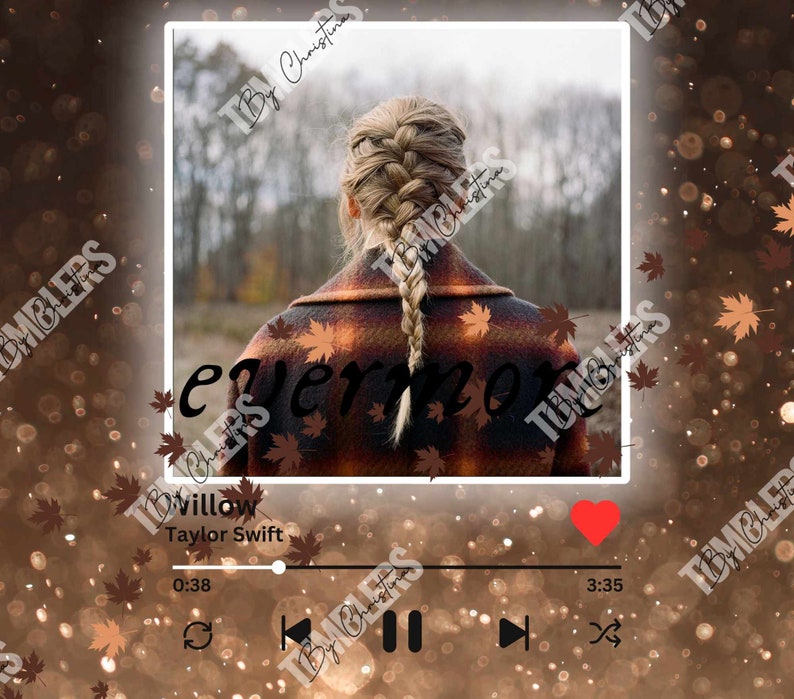 Taylor Swift Evermore Music Player/ 20oz Tumbler/ *PNG* - Etsy