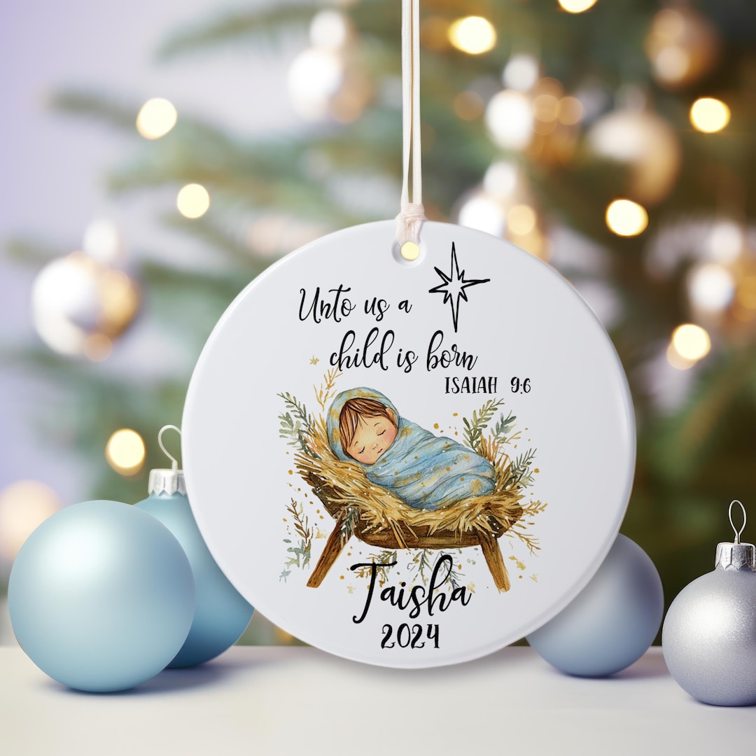 Baby Jesus Christmas Ornament, Nativity Christmas Ornament, First Noel ...
