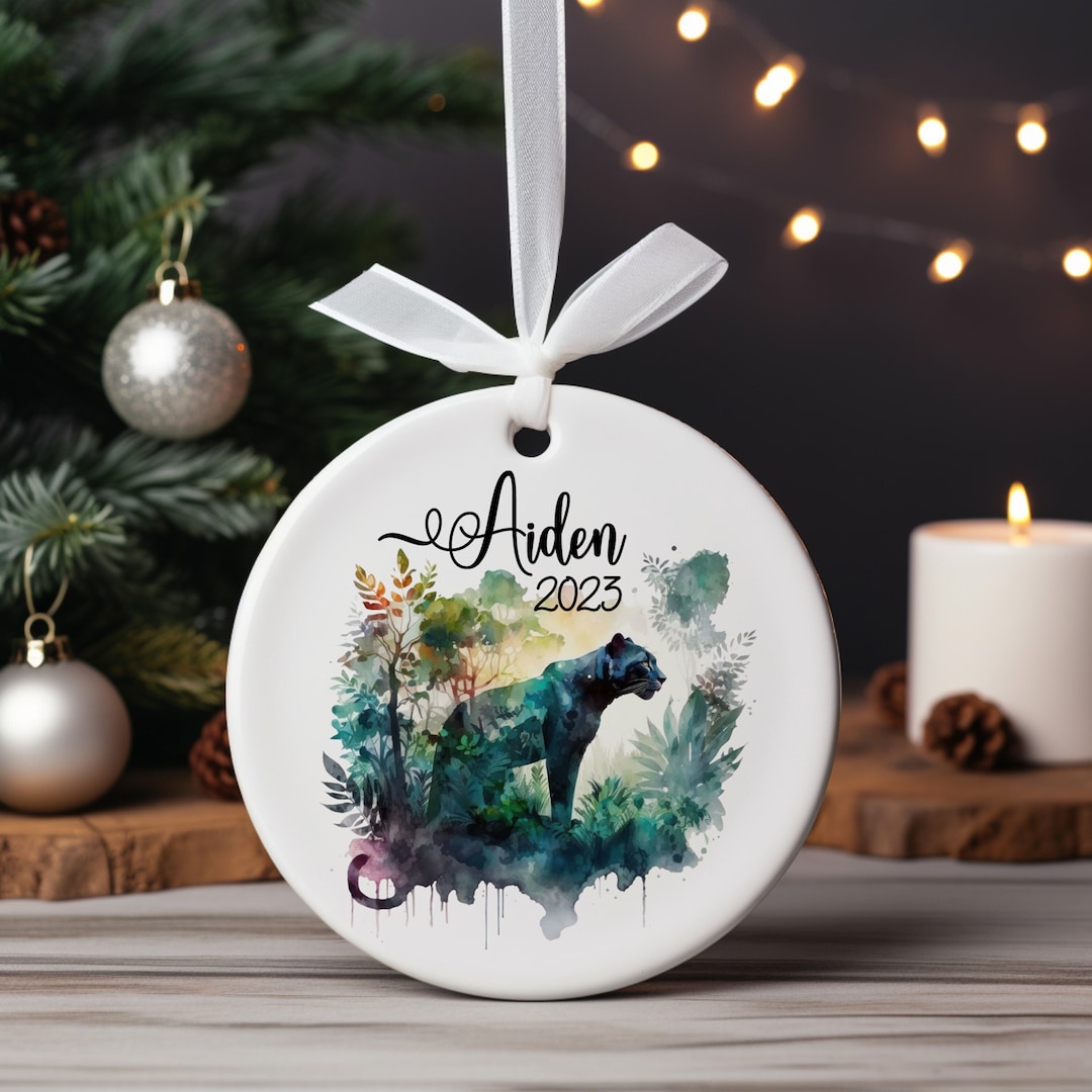 Black Panther Ornament, Personalized Panther Ornament, Custom Made ...