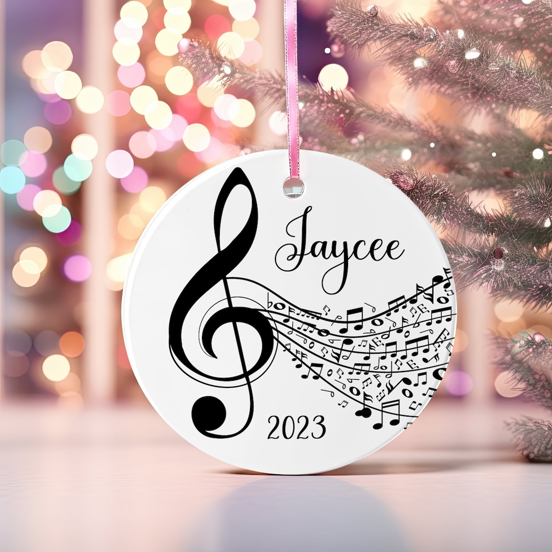 Personalized Treble Clef Ornament, Customized Music Ornament, Musical ...