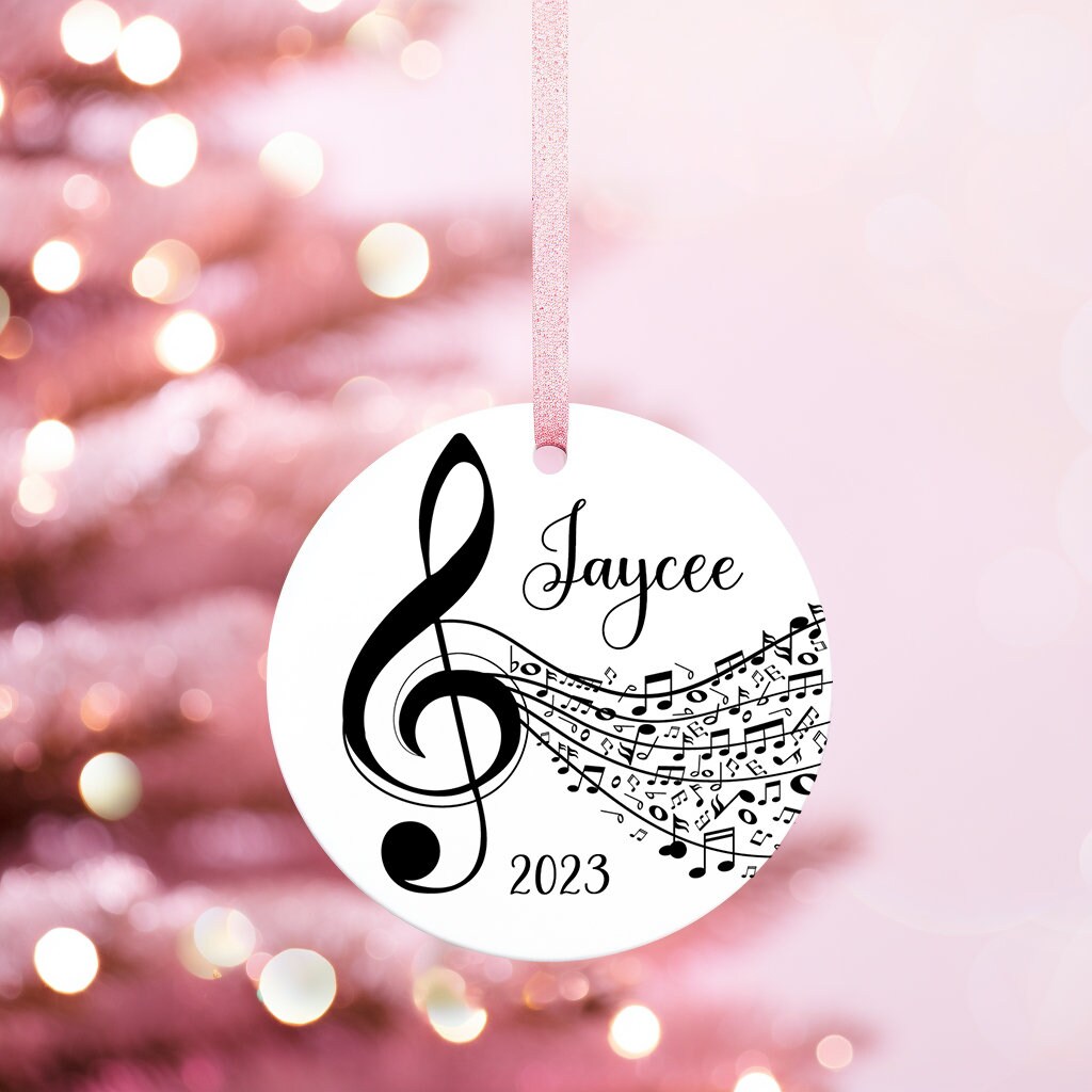 Personalized Treble Clef Ornament, Customized Music Ornament, Musical ...