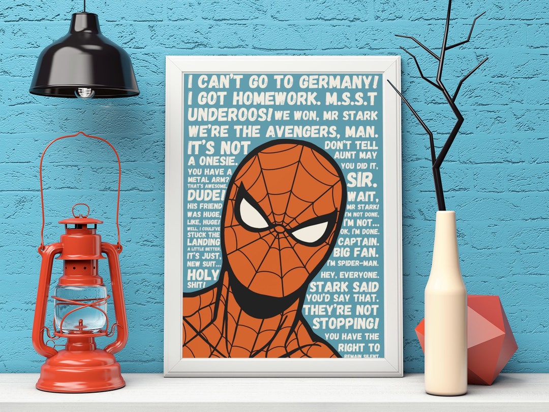 Spider-man Digital Print Vector Art With Iconic Quotes Gift for Fans ...