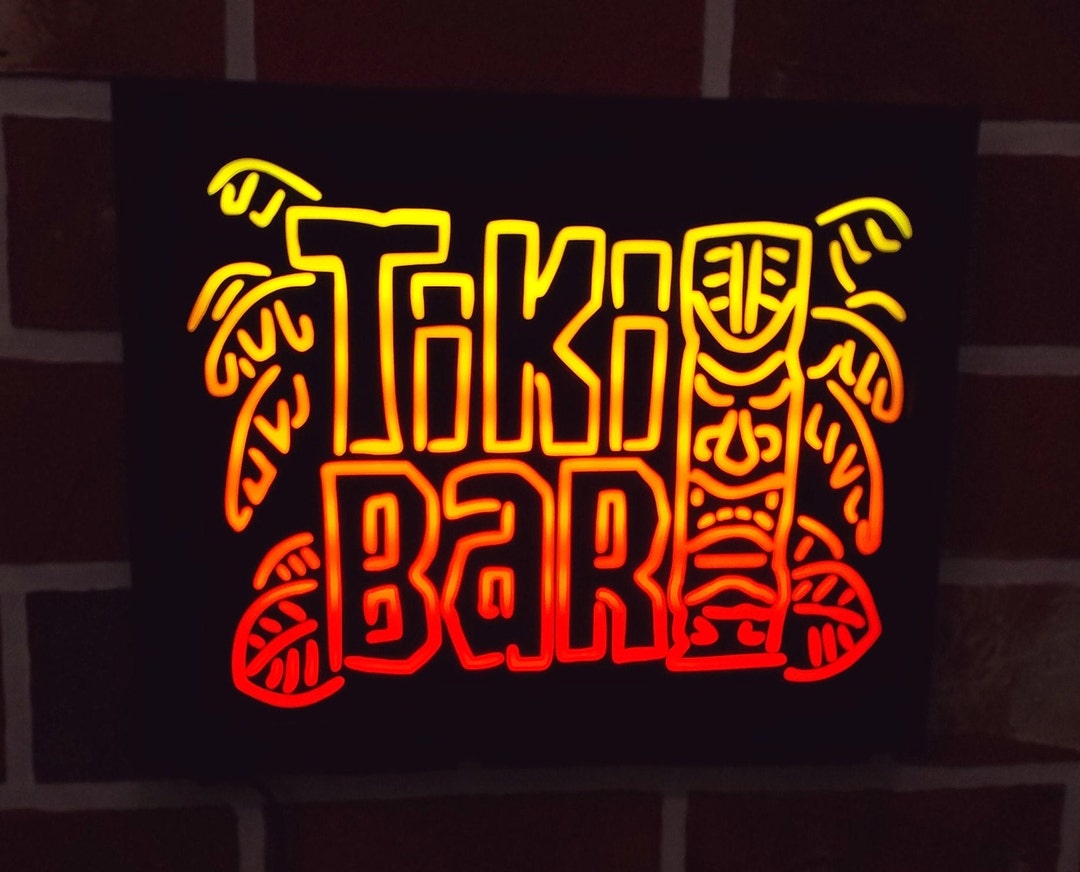 Tiki Bar Totem Pole LED Neon Sign 15x12 Bar Sign, Game Room - Etsy
