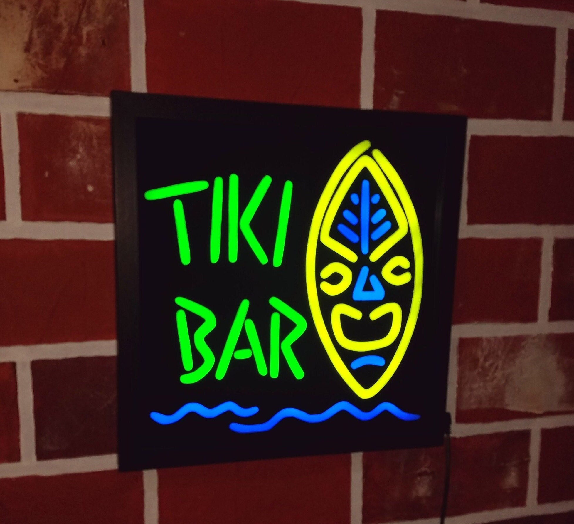 Tiki Bar Totem Pole LED Neon Sign, Game Room 13x13 3 Options Available ...