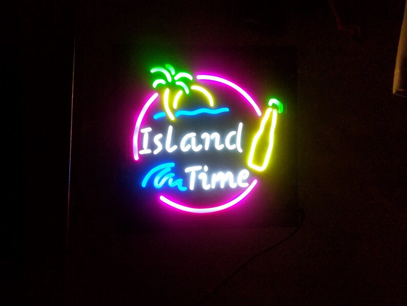 Island Time Beer Bottle LED Neon Sign 13x13 - Etsy
