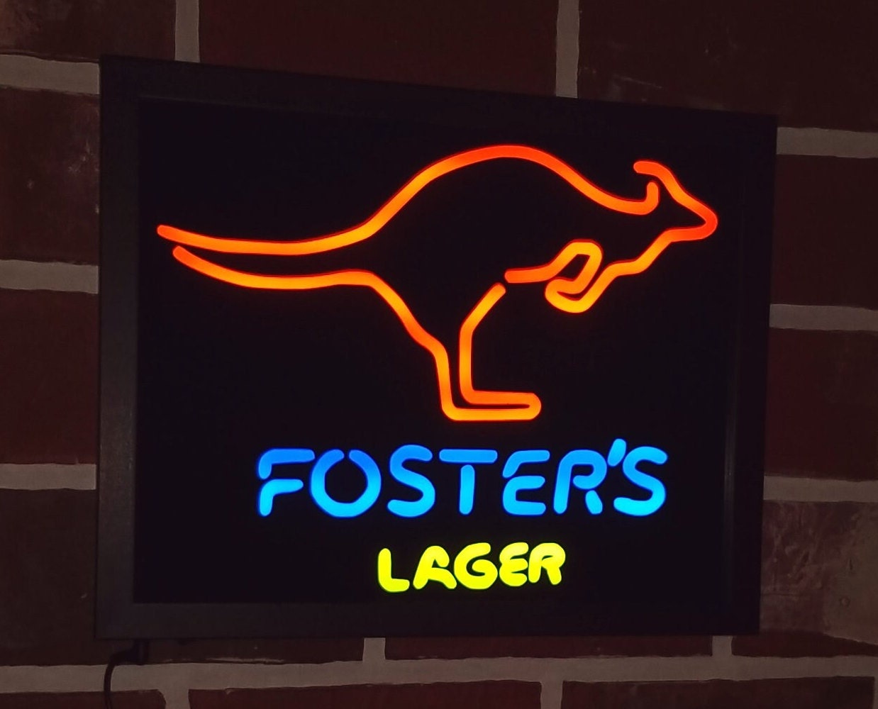 Foster's Lager Kangaroo LED Neon Sign Pub, Man Cave, Beer Sign, Bar ...