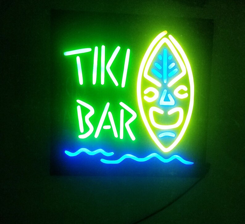 Tiki Bar Totem Pole LED Neon Sign, Game Room 13x13 3 Options Available ...