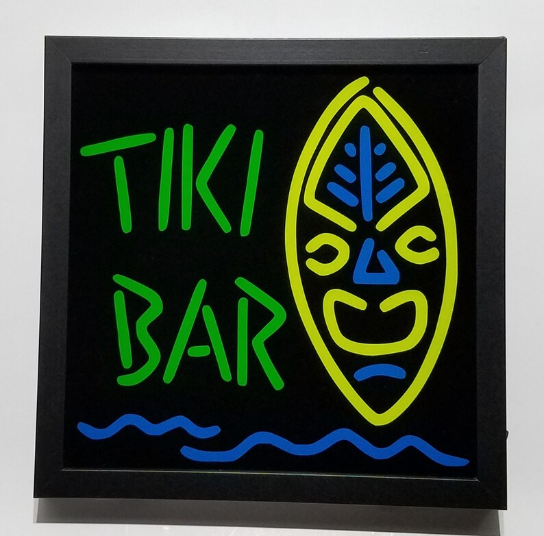 Tiki Bar Totem Pole LED Neon Sign, Game Room 13x13 3 Options Available ...