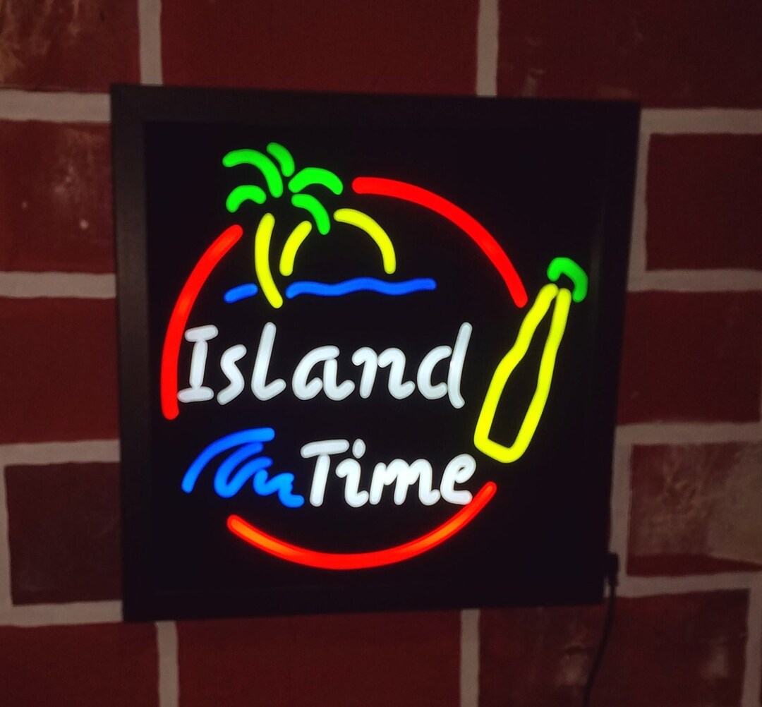 Island Time Beer Bottle LED Neon Sign 13x13 - Etsy