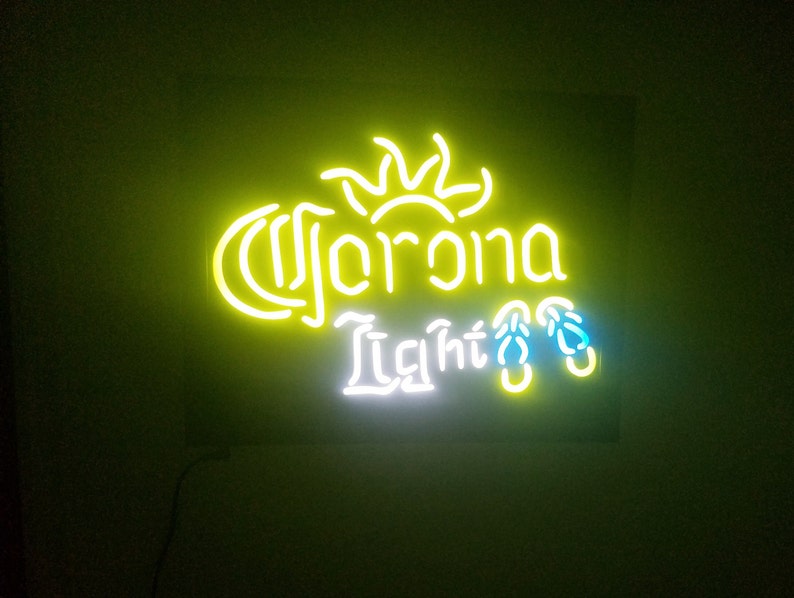 Corona Light Flip Flops Sandals LED Neon Sign, Beer Sign, Bar 15"x12 ...