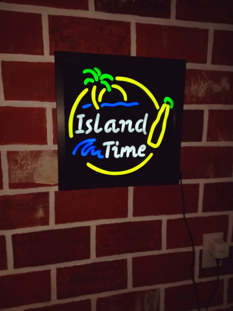 Island Time Beer Bottle LED Neon Sign 13x13 - Etsy