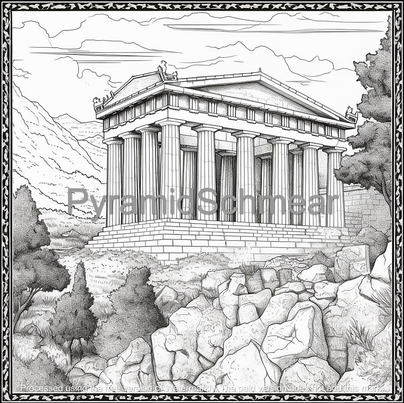 History & Heritage Coloring Book Temple of Apollo - Etsy