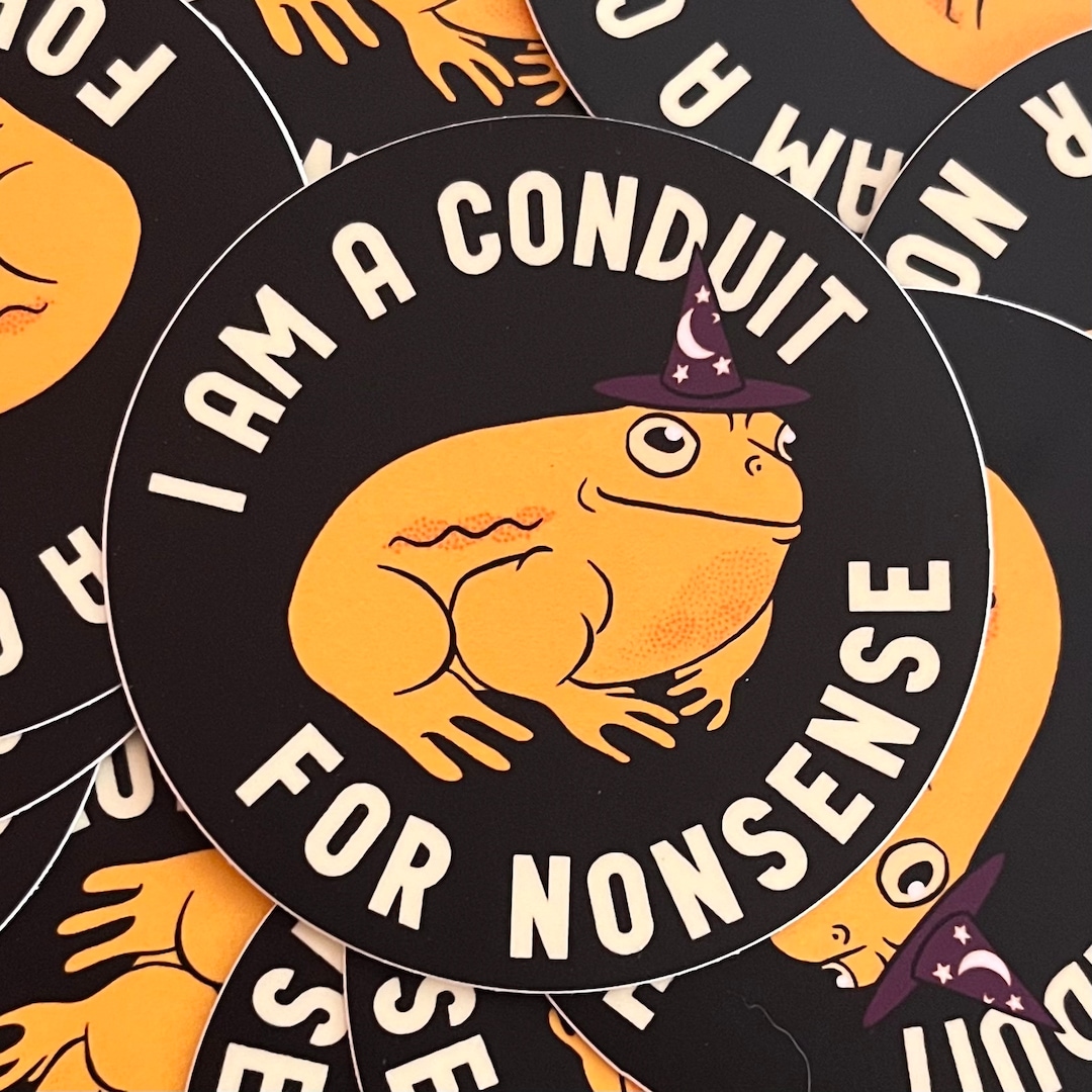 Frog Wearing Wizard Hat Sticker Funny Silly Vinyl Stickers Cute Animal ...