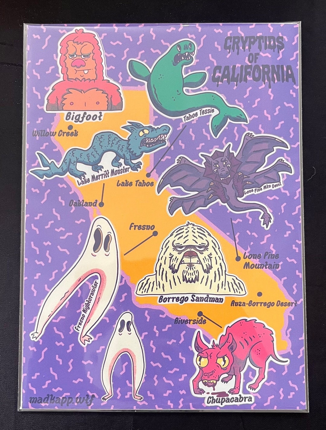 Cryptids of California Sticker Sheet - Etsy
