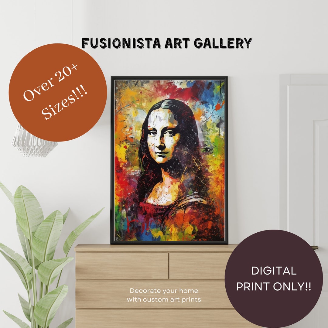 Mona Lisa 1, Unique Mixed Media Watercolour, Large High Definition ...