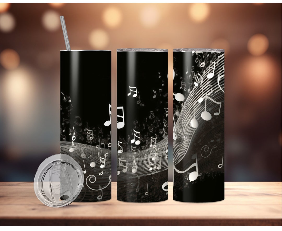 Music Notes 20oz Skinny Tumbler, PNG Sublimation, Digital Download ...