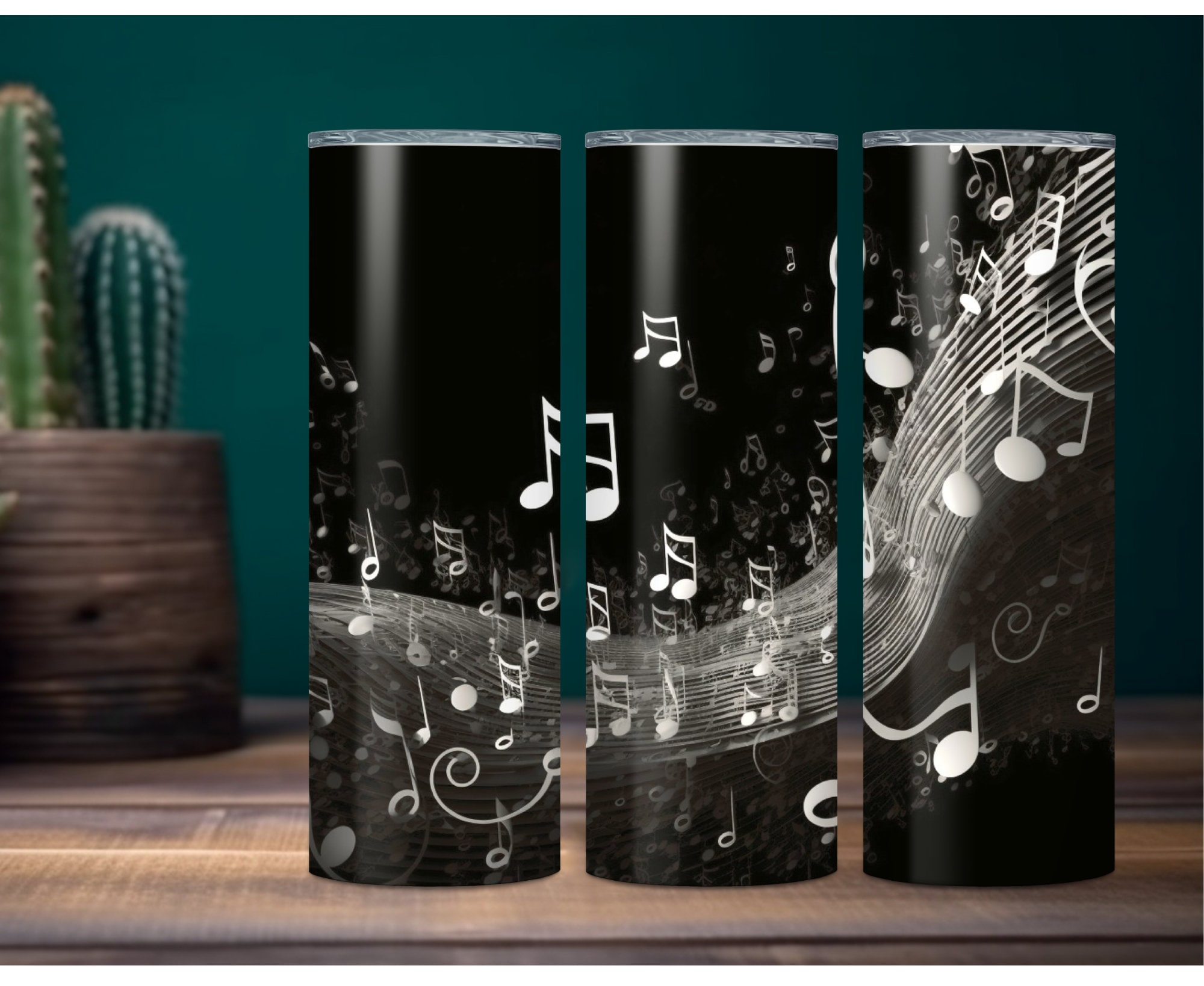 Music Notes 20oz Skinny Tumbler, PNG Sublimation, Digital Download ...